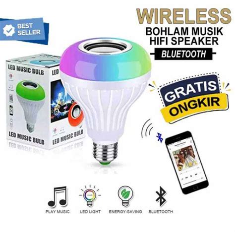 Lampu Bohlam Speaker Murah Bluetooth Disco Disko Musik Music Djled Rgb With Remote Control