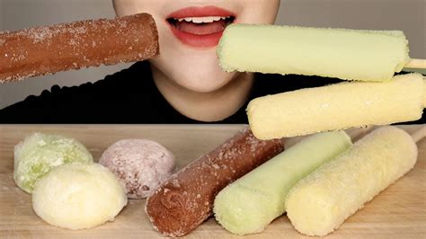 쫀득하고 시원한 삼색 아이스크림과 아이스 찹쌀떡 Youtube