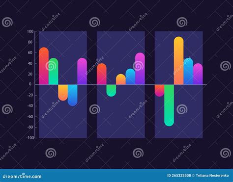 Waterfall Infographic Chart Design Template For Dark Theme Stock Vector Illustration Of