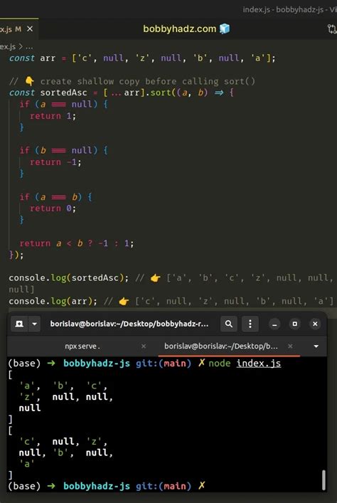Sort An Array With Null Values Coming Last In Javascript Bobbyhadz