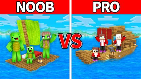Mikey Family JJ Family NOOB Vs PRO Boat House In Minecraft Maizen YouTube