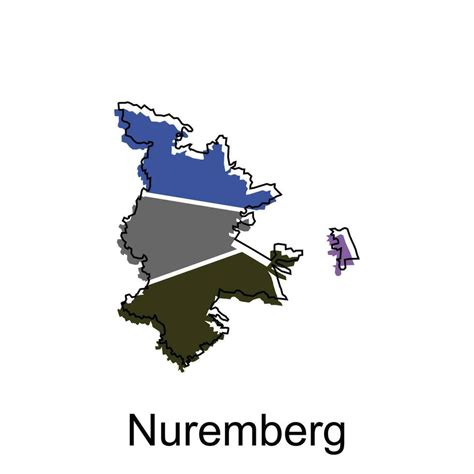 Mapa De Nuremberg Geométrico Vistoso Ilustración Diseño Plantilla