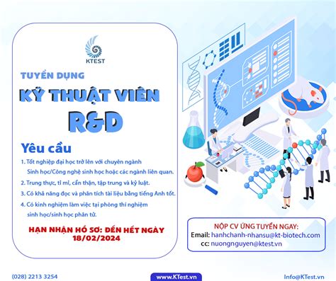 KTEST tuyển dụng kỹ thuật viên R D
