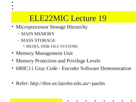 ppt ele22mic lecture 19 microprocessor storage hierarchy main memory