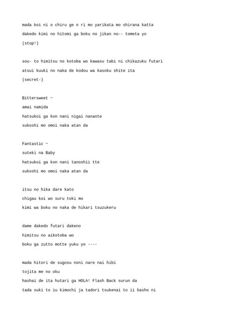 Bittersweet Lyrics Pdf