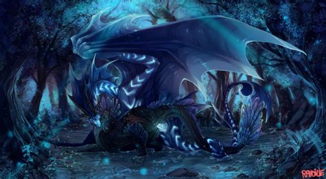 Rule 34 2018 Black Scales Dragon Female Feral Glowing Horn Male Membranous Wings Night Outside