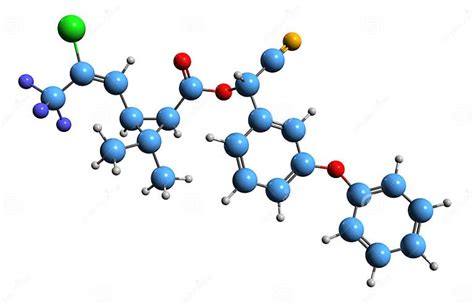 3d Image Of Cyhalothrin Skeletal Formula Stock Illustration