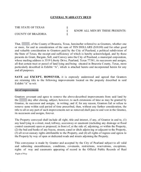 Completed Warranty Deed Sample Master Of Template Document