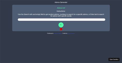 Advice Generator App Codesandbox
