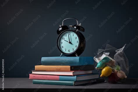 Punctuality Time Management And Business Metaphors Return To School A Black Alarm Clock Is