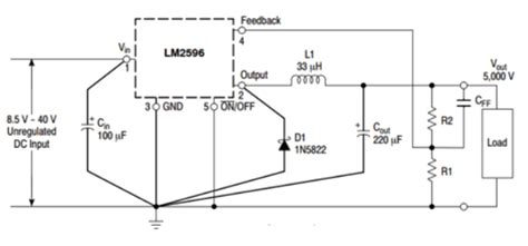 Step Down Switching Regulator Lm2596 Pinout Features Application Ans Test Circuits