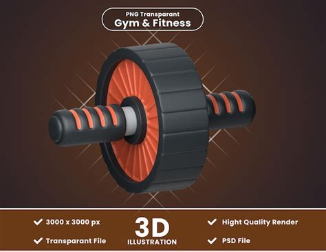 Premium Psd 3d Icon Illustration Ab Wheel Roller