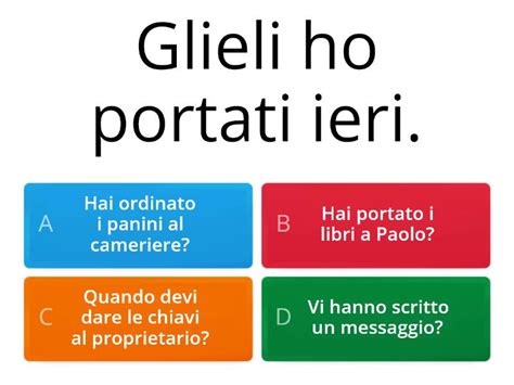 Pronomi Combinati Cuestionario