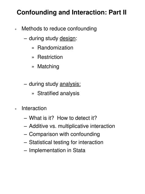 ppt confounding and interaction part ii powerpoint presentation
