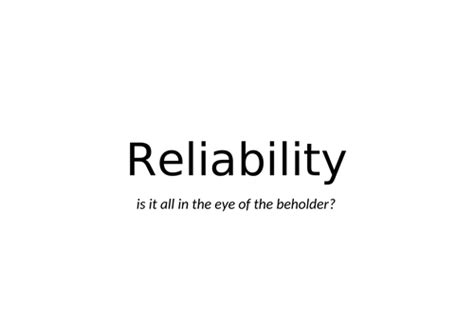 Aqa Psychology Rm Reliability And Validity Teaching Resources