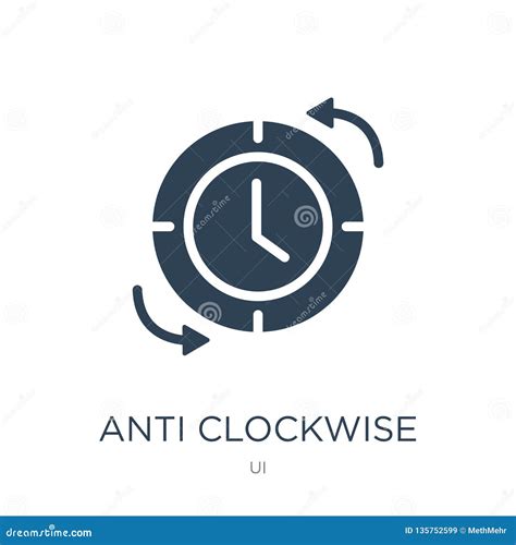 Anti Clockwise Vector Icon On White Background Flat Vector Anti Clockwise Icon Symbol Sign From