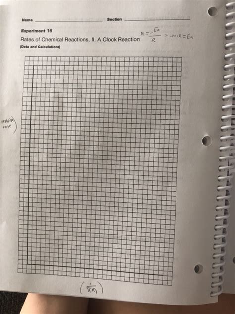 solved experiment 16 data and calculations rates of