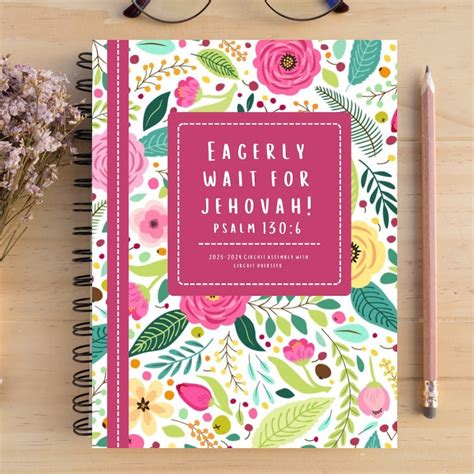 Jw Eagerly Wait For Jehovah English Garden Circuit Assembly Notebook 2023 2024 Etsy