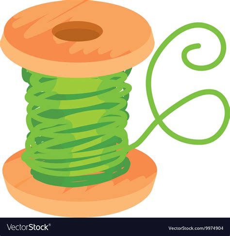 Simple Flat Green Thread And Bobbin Royalty Free Vector