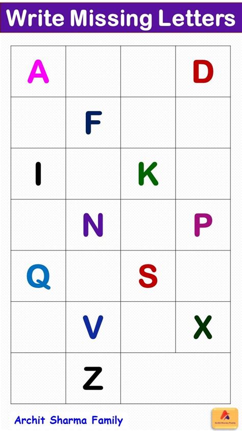 A To Z Missing Letter Worksheet Capital Letters Worksheet Missing Letter Worksheets Burnet