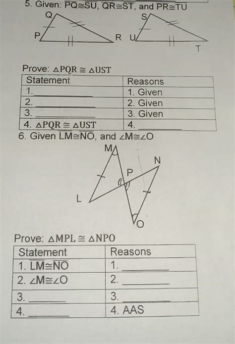 solved 5 given overline pq≌ overline su qr≌ overline st and pr≌