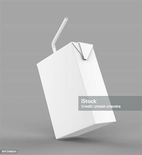 짚으로 빈 화이트 Tetra 패킷 판지 주스 및 우유 팩 화이트 현실적인 렌더링 모의 서식 파일을 디자인 합니다 3 차원 일러스트 레이 션 상자에 대한 스톡 사진 및 기타