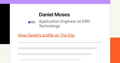 Daniel Moses Application Engineer At Drd Technology The Org