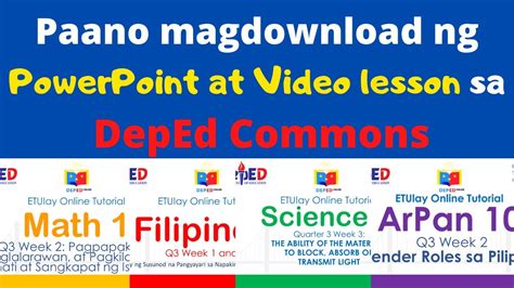 Powerpoint And Video Lesson In Deped Commons Youtube