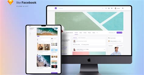 Clone Ui Kit Social Network Like Facebook Websites Ux And Ui Kits Ft Social Media Mock Up