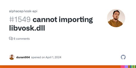 Cannot Importing Libvoskdll · Issue 1549 · Alphacepvosk Api · Github