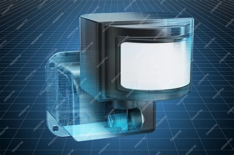 Premium Photo Visualization 3d Cad Model Of Motion Detector Blueprint