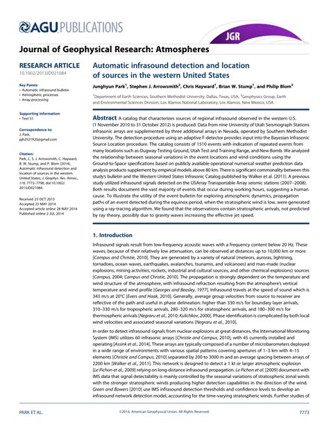 Pdf Automatic Infrasound Detection And Location Of Sources In The
