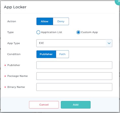 how to allow or deny the locking of specific apps on windows machines
