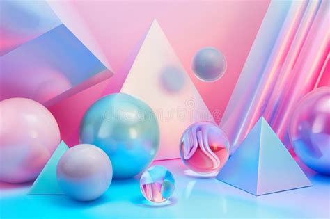 Modern Abstract Background Geometric Shapes 3d Pink Minimal Design Stock Image Image Of