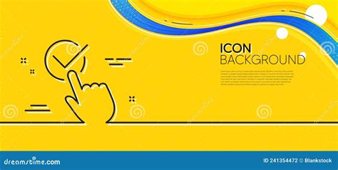 Checkbox Line Icon Accepted Or Confirmed Sign Minimal Line Yellow