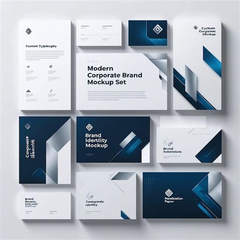 Corporate Brand Identity Mockup Set With Digital Elements Premium Ai Generated Image