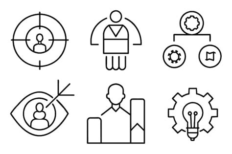 Business Strategy Outline Icons With Editable Stroke Collection Include Team Brainstorming