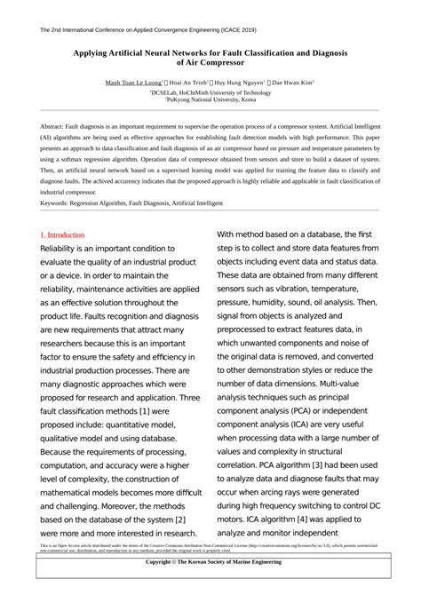 Pdf Applying Artificial Neural Networks For Fault Classification And