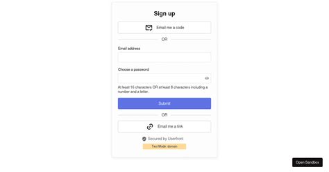 Userfront Vue Example Codesandbox