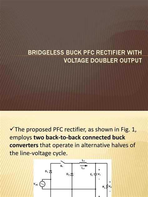 Bridgeless Buck Pfc Rectifier With Voltage Doubler Output Pdf Rectifier Inductor