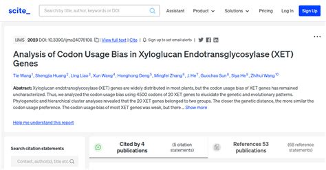 Analysis Of Codon Usage Bias In Xyloglucan Endotransglycosylase Xet Genes