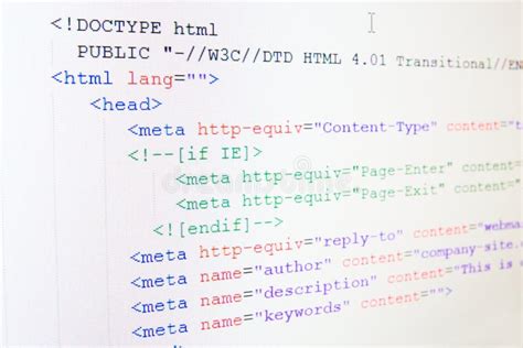 Code Of HTML Language Stock Photo Image Of Html Data 29654416