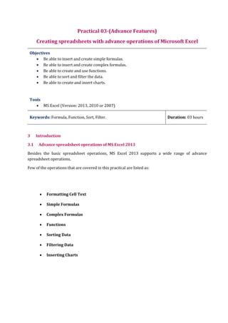 Microsoft Excel Advanced Features PDF