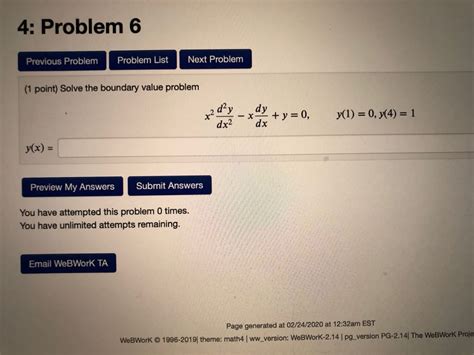 Solved 4 Problem 6 Previous Problem Problem List Next