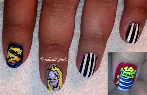 Nettle Juice Nails Beetle Juice Acrylic Betelgeuse Nails Halloween