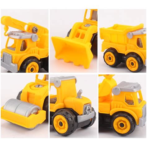 4pcs Diy Dismantling Car Toy Funny Engineering Car Assembling Toy