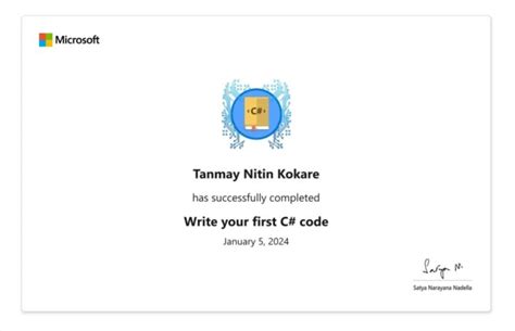 Hello Connections Today I Completed Write Your First C Code Course On Microsoft Learn This