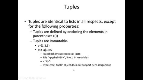 Strings Lists Tuples Dictionaries Control Flow In Python Youtube