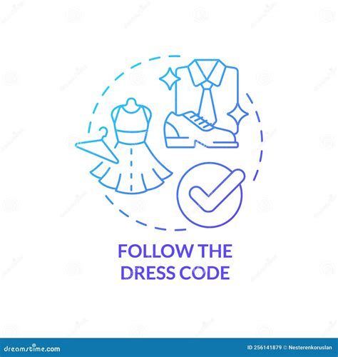 Follow Dress Code Blue Gradient Concept Icon Stock Vector