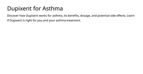 Dupixent For Asthma Meds Is
